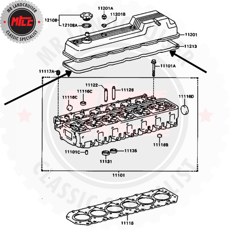 Valve Cover Gasket for Toyota Landcruiser 12HT 6 Cyl 1984 - 1990 – Mr ...