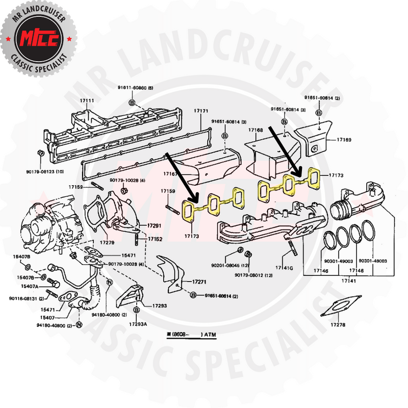 Genuine Toyota Gasket (Pair) Exhaust Manifold 12HT suits HJ61 12HT 10 ...