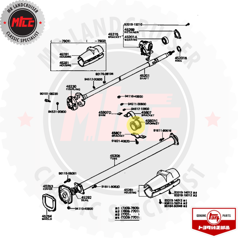 Genuine Toyota Steering Column Mounting Grommet suits 40 series Landcr ...