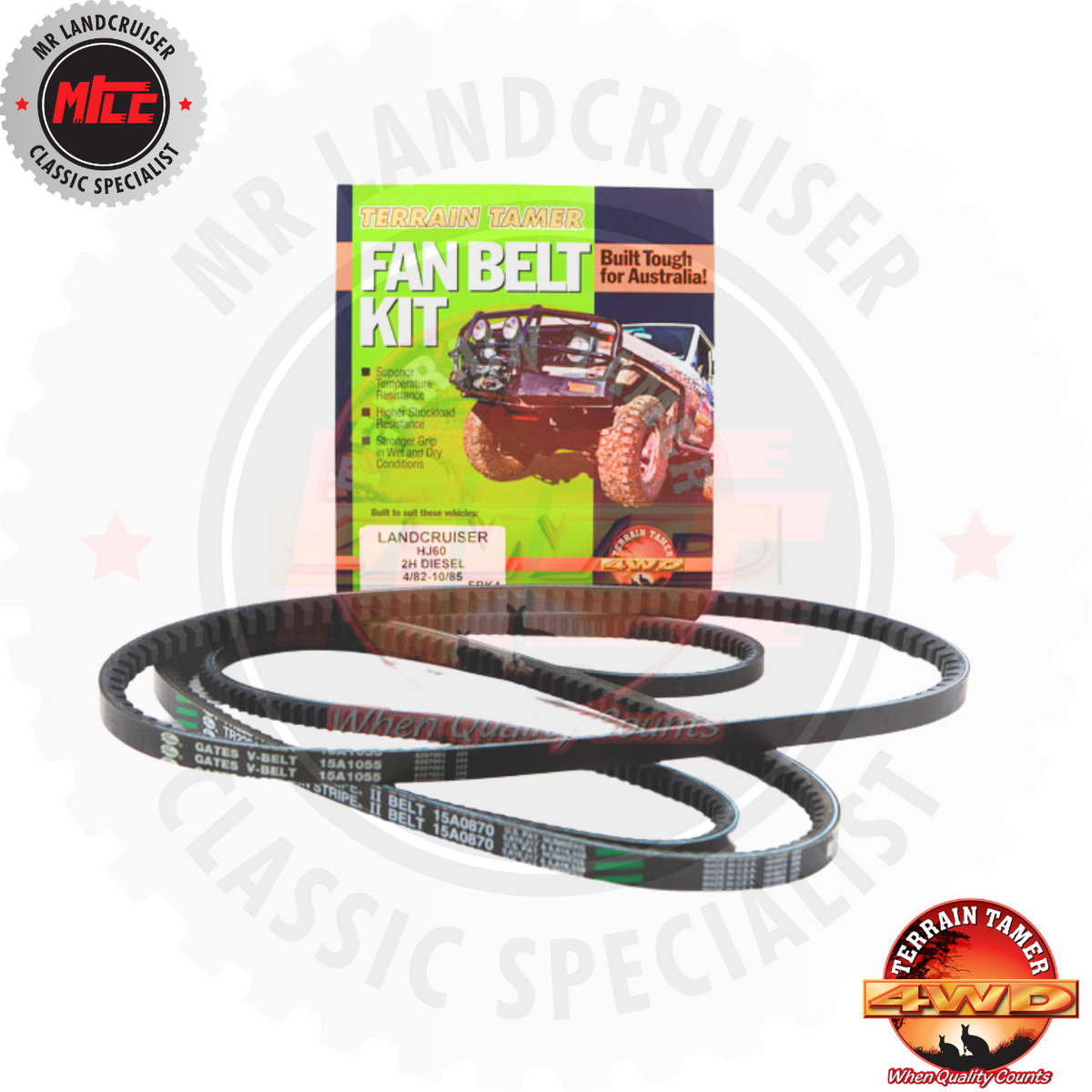 Fan Belt Kit Power Steering & A/C suits HJ60 Toyota Landcruiser – Mr ...